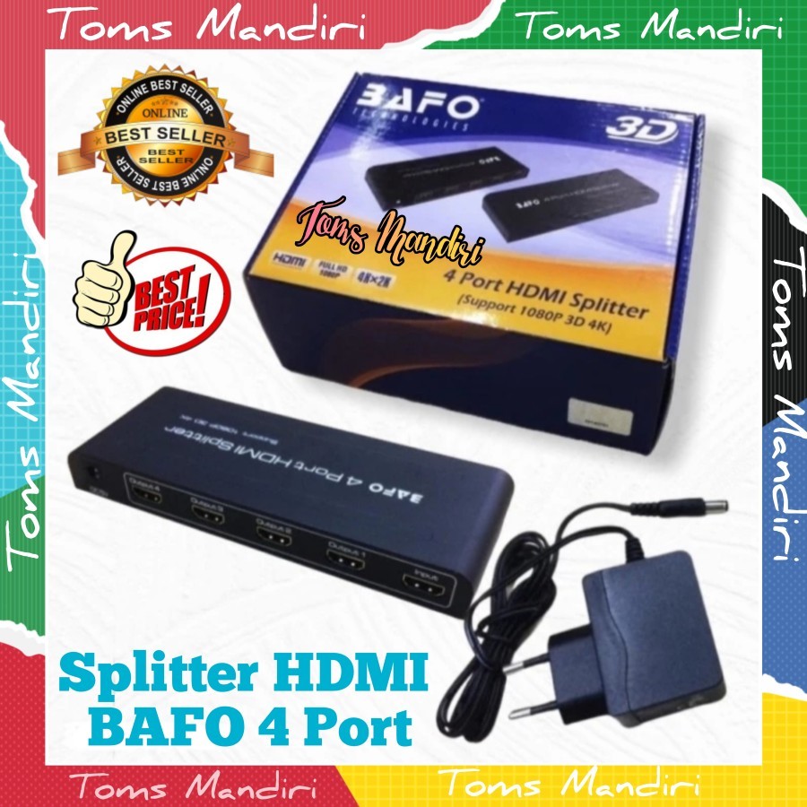 Jual Bafo HDMi Splitter 4 Port / Slpitter 4 Port / 1-4 Port / 1X4 Port ...