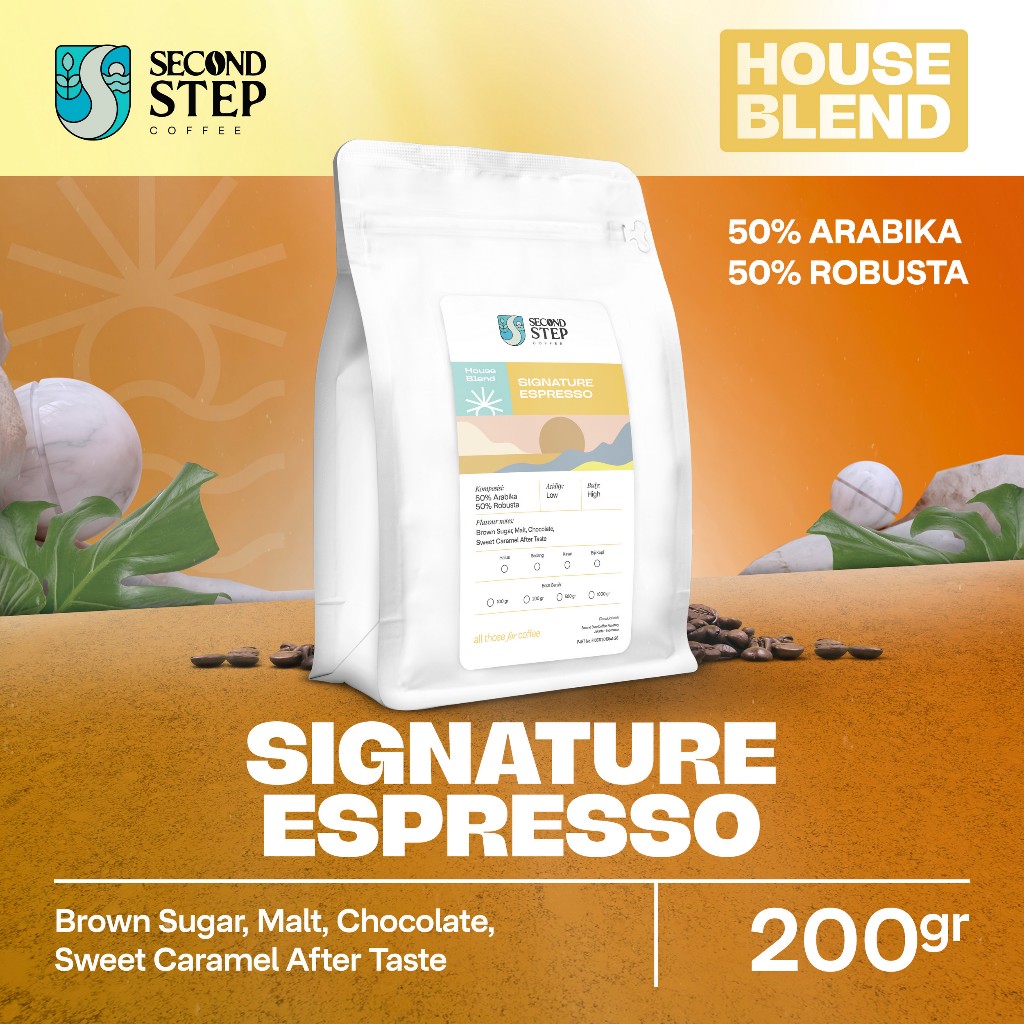 Jual Biji Kopi Bubuk Espresso Blend Signature Coffee Roast Beans 200gr ...