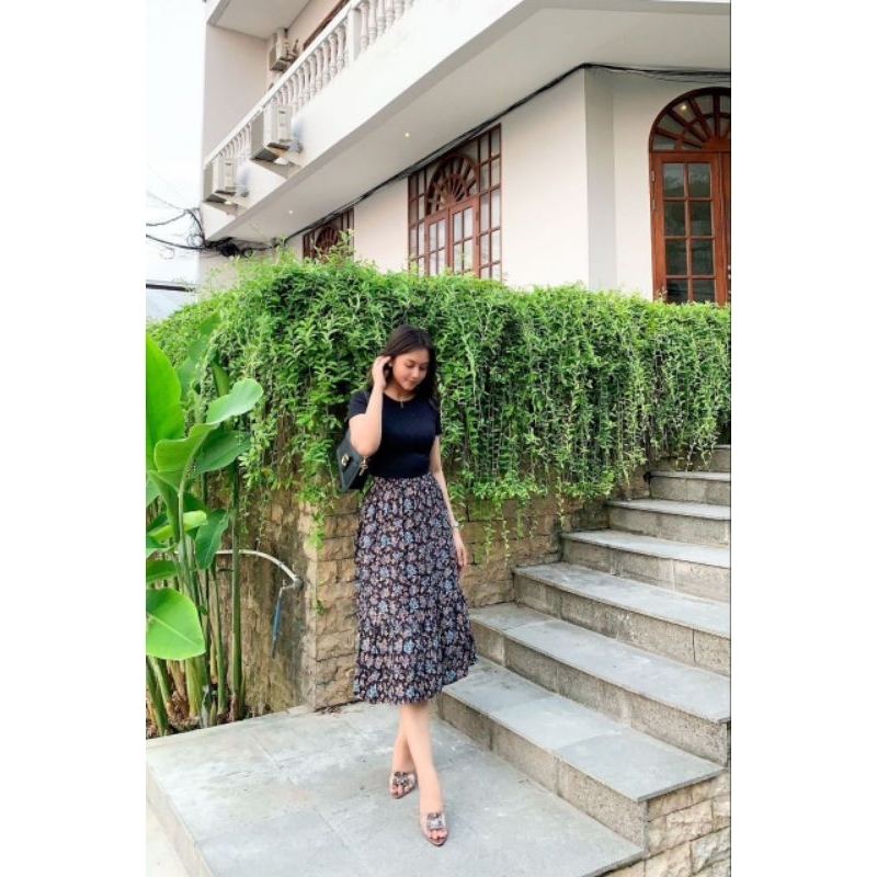 Jual LAVANYA SKIRT FULL KARET/ ROK PAYUNG/ KOREAN STYLE/ ROK RAMPEL ...