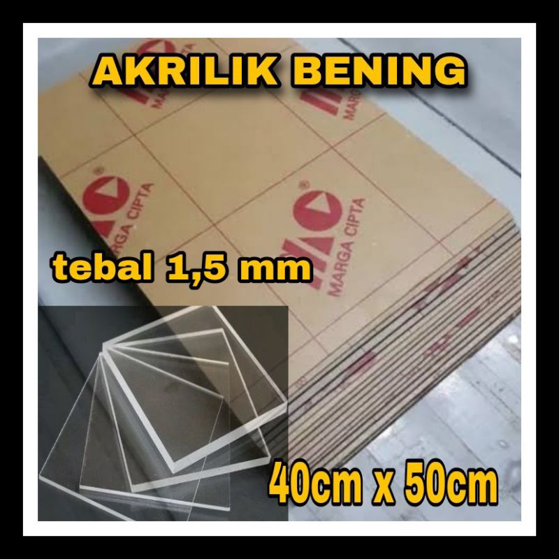 Jual Akrilik/Akrilik Lembaran bening 1,5mm/Acrylic bening 40x50 ...