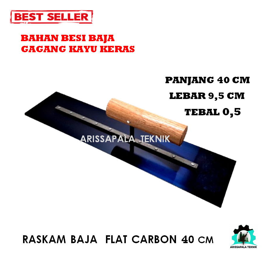 Jual Raskam Besi Baja 40 cm Roskam Reskam Plat Karbon Trowel Epoxy Alat ...