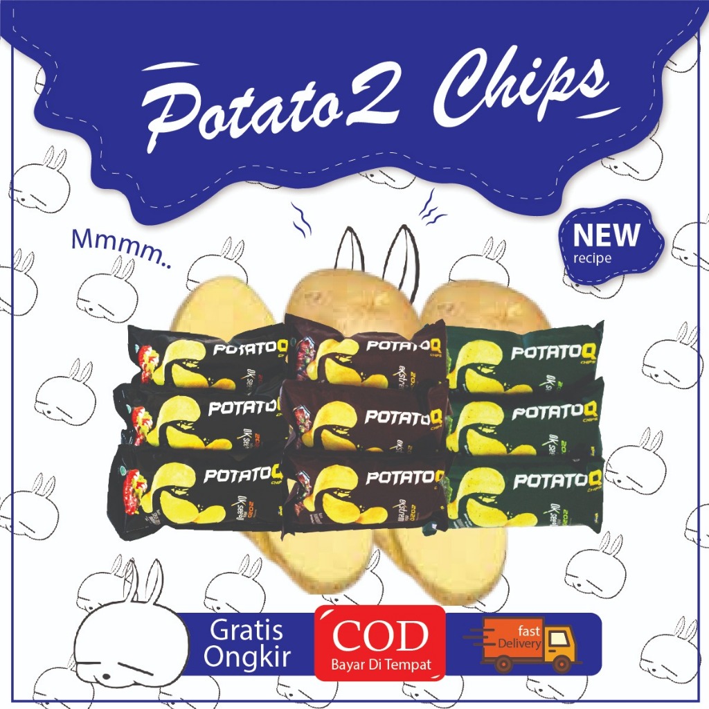 Jual POTATO Q CHIPS KERIPIK KENTANG 22gr KOREAN BBQ RUMPUT LAUT SOSIS ...