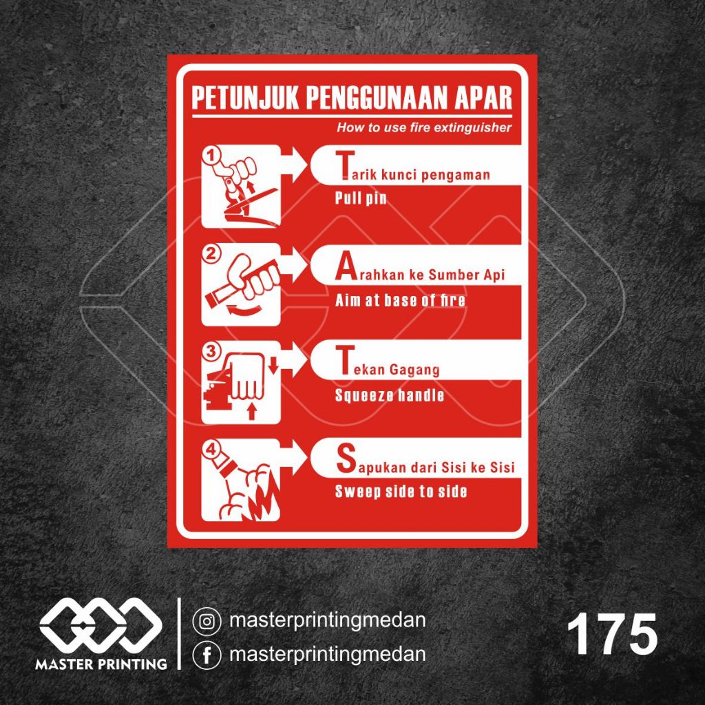 Jual 175 - Stiker Petunjuk Penggunaan APAR, Sticker Vinyl, Premium ...