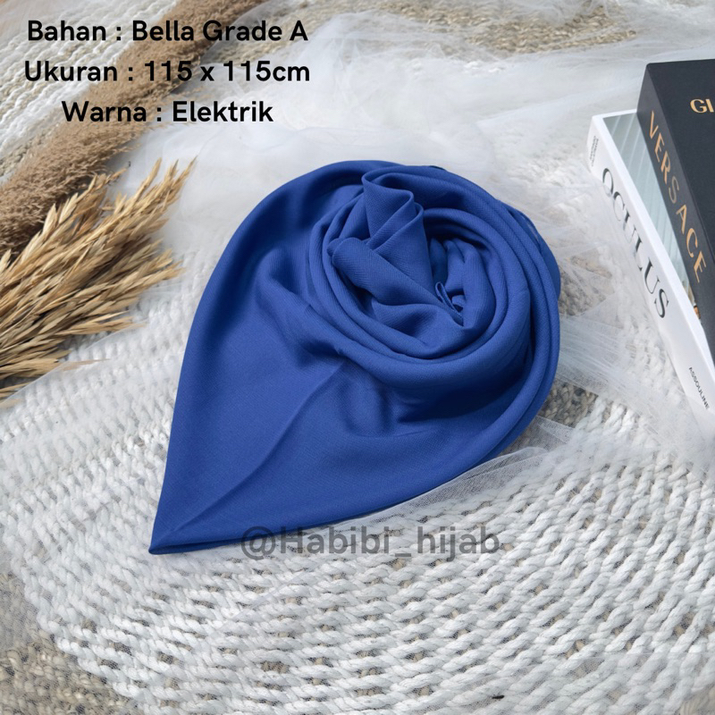 Jual Bella Square Polycotton 115 X 115 Jahit Tepi Kecil Premium 78 Warna Hijab Segi Empat ...