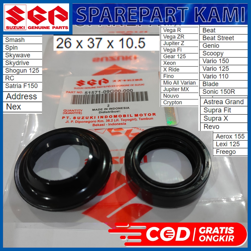 Jual SEAL SHOCK DAN SEAL TUTUP ABU 1 SET SUZUKI SATRIA FU 150 FI INJEKSI KARBU SPIN SMASH ...