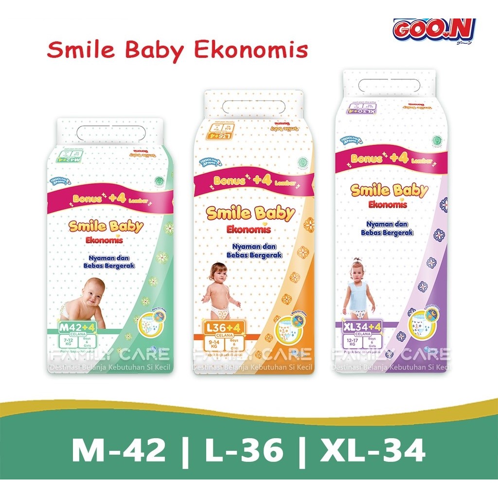 Jual GooN Smile Baby Ekonomis Jumbo M42/L36/XL34 | Shopee Indonesia