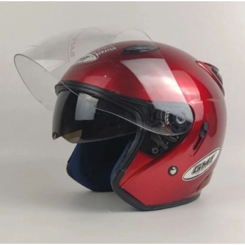 Jual HELM HALF FACE GMT DOUBLE VISOR ORIGINAL HELM CENTRO HELM SNI ...