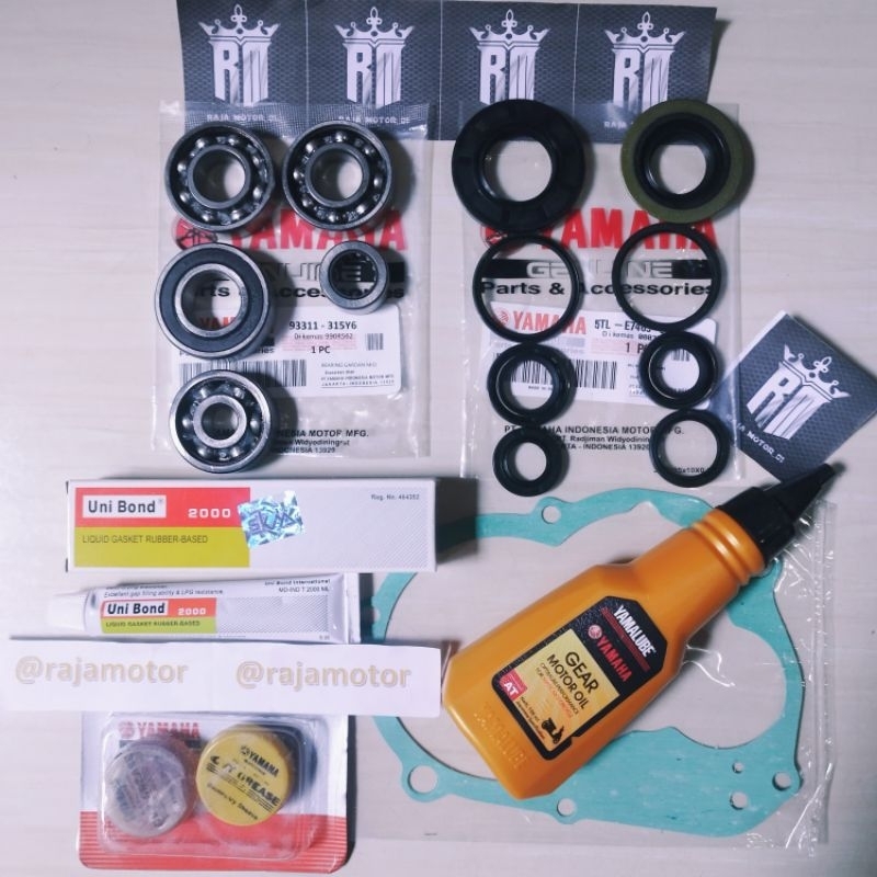 Jual BEARING RASIO MIO 5TL SET SEAL KOMPLIT + PAKING GARDAN + OLI + LEM ...