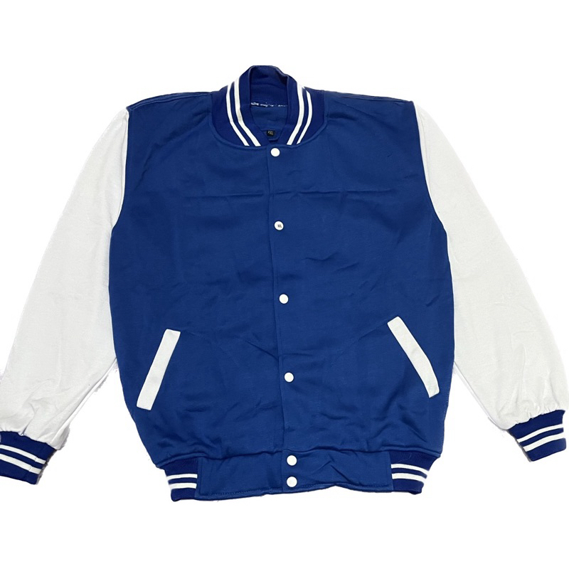 Jual Jaket Baseball Kancing Varsity Polos Pria dan Wanita Fleece Tebal ...