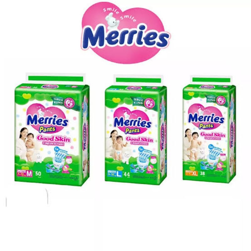 Jual Merries Good Skin Popok Pants Celana M50 / L44 / XL38 Popok Bayi ...