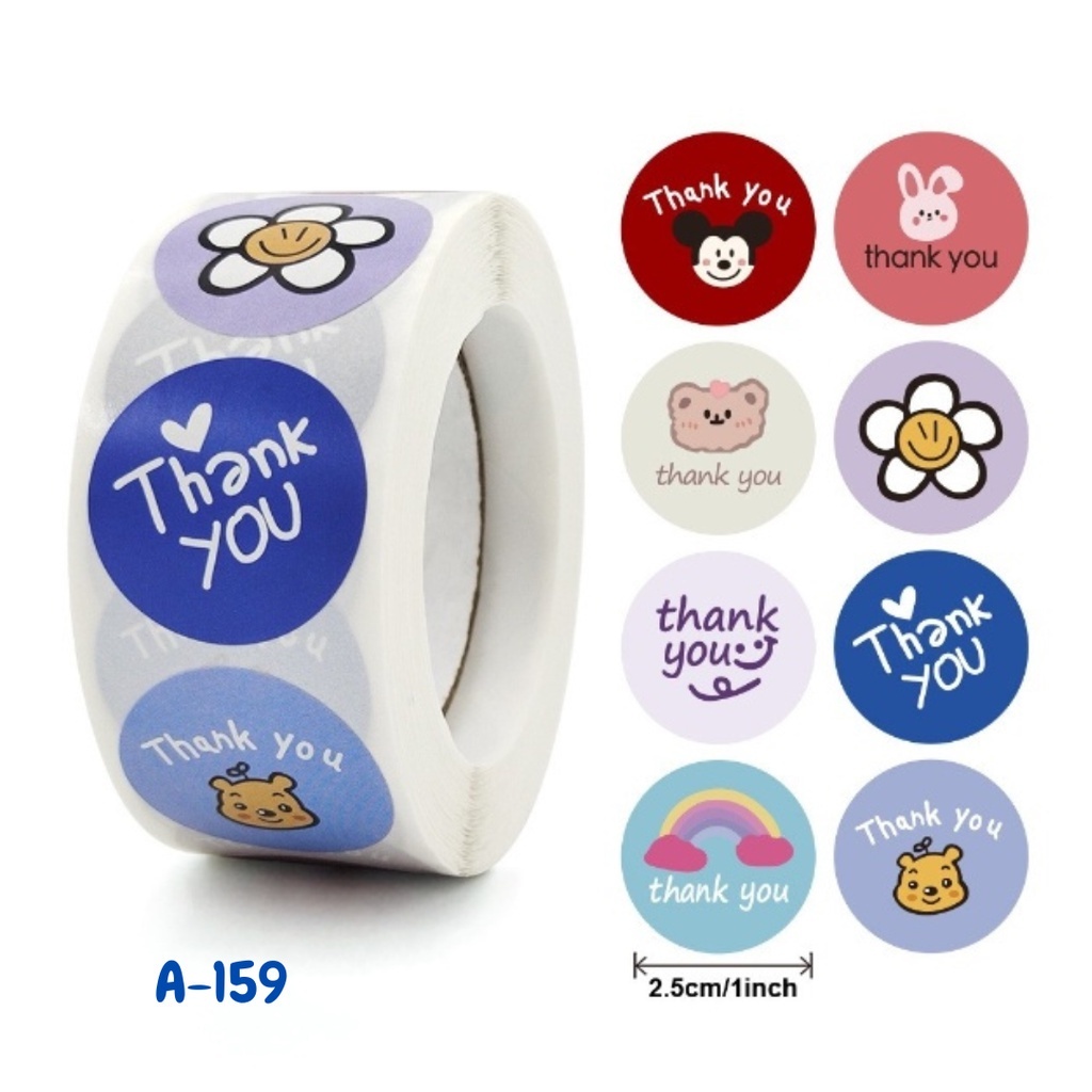 Jual Stiker Label Thank You Terima Kasih Sticker Roll (500 Pcs) Ucapan ...