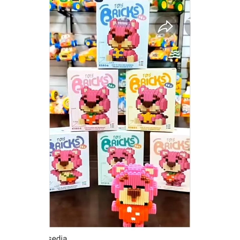 Jual Cute Lotso Cartoon Series Blocks/Nano Bricks, Mainan Balok Susun ...