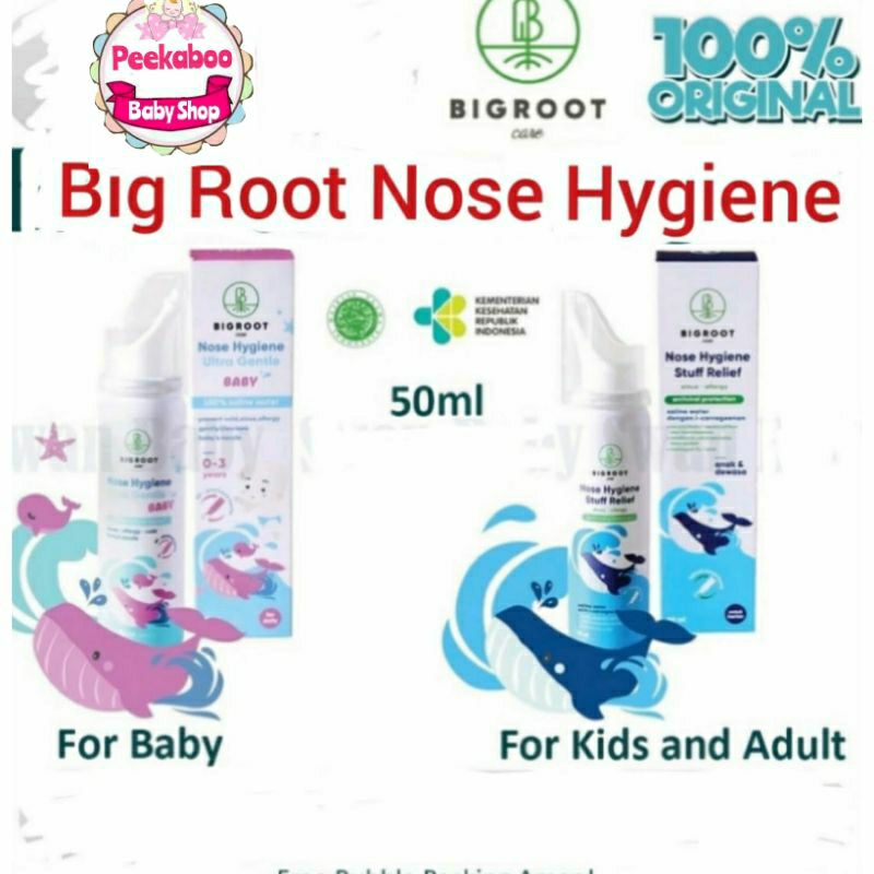 Jual BIGROOT Nose Hygiene Spray Stuff Relief dan Ultra Gentle Baby 50ml ...