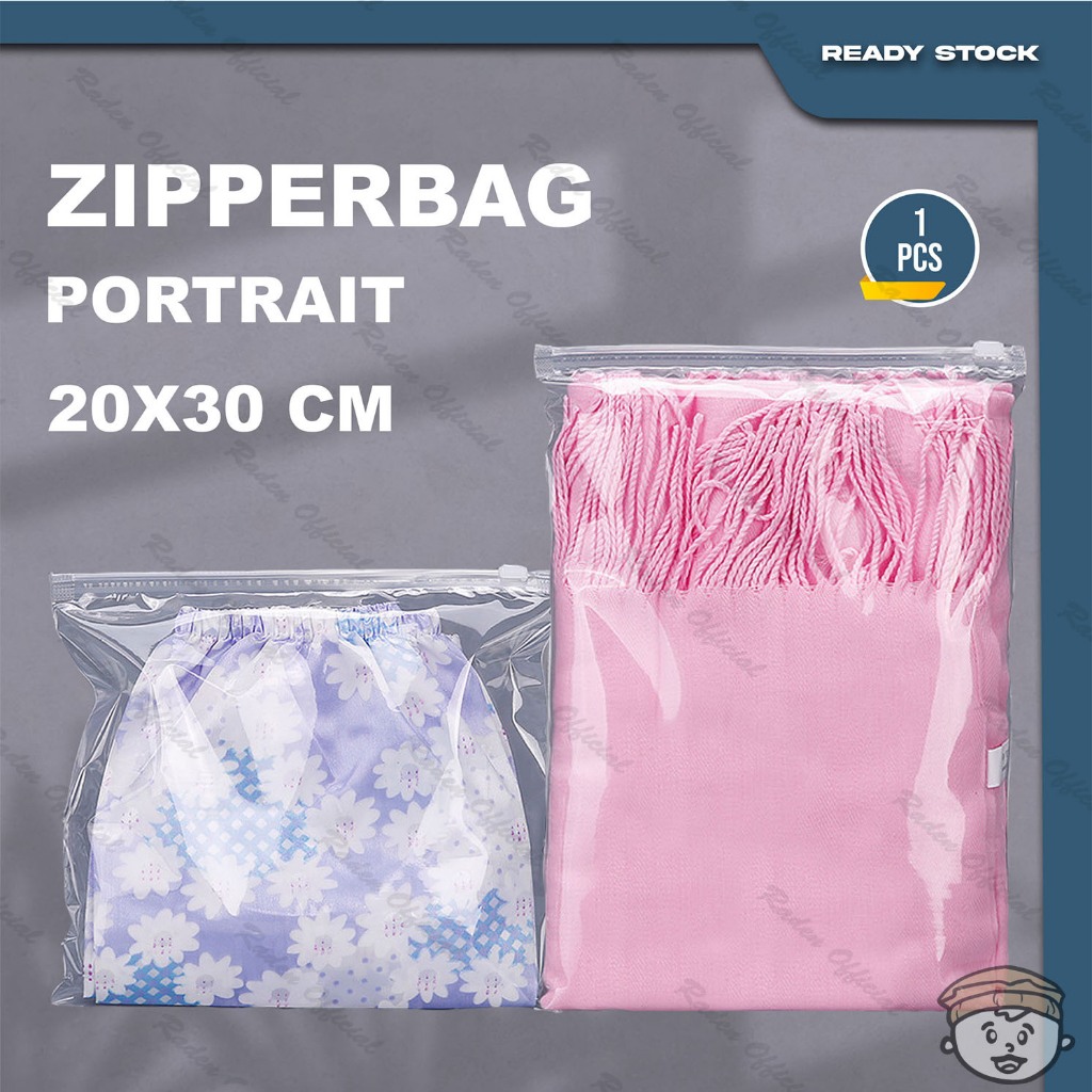 Jual Pouch Plastik Ziplock Baju ZIPPER BAG Transparan Ukuran 20X30 ...