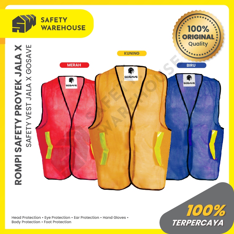 Jual Rompi Safety Proyek Jaring / Safety Vest Jala Gosave Warna Biru ...