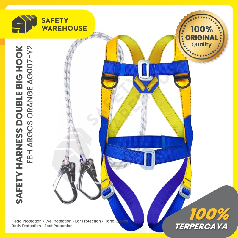 Jual Safety Harness / Full Body Harness Lanyard Double Big Hook Argos | Shopee Indonesia