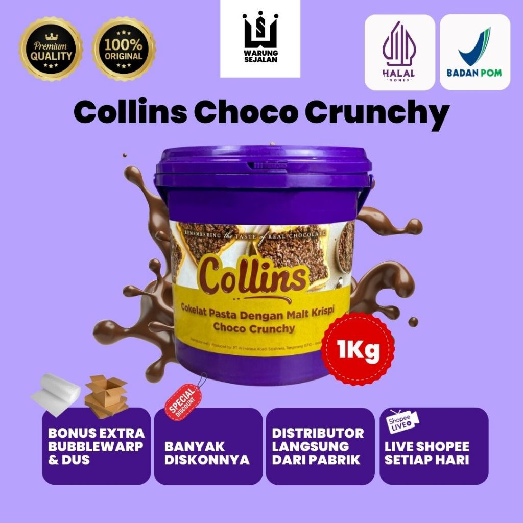 Jual Collins Choco Crunchy 1kg murah viral coklat collins 1kg cruncy ...