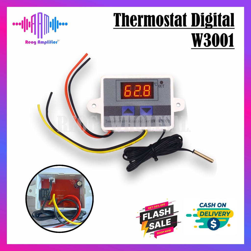Jual TERBARU Thermostat Digital AC 220V XH W3001 Termostat Alat Pengatur Suhu Panas Dingin Mesin ...