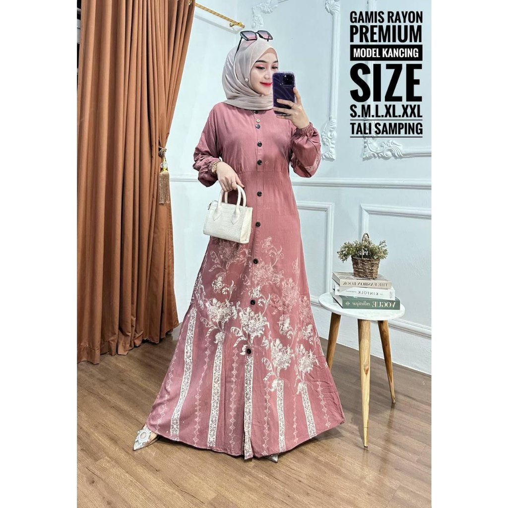 Jual Batik Usman - Gamis Twill Rayon Premium Model Kancing Terbaru Jumbo Syari Kekinian Batik ...