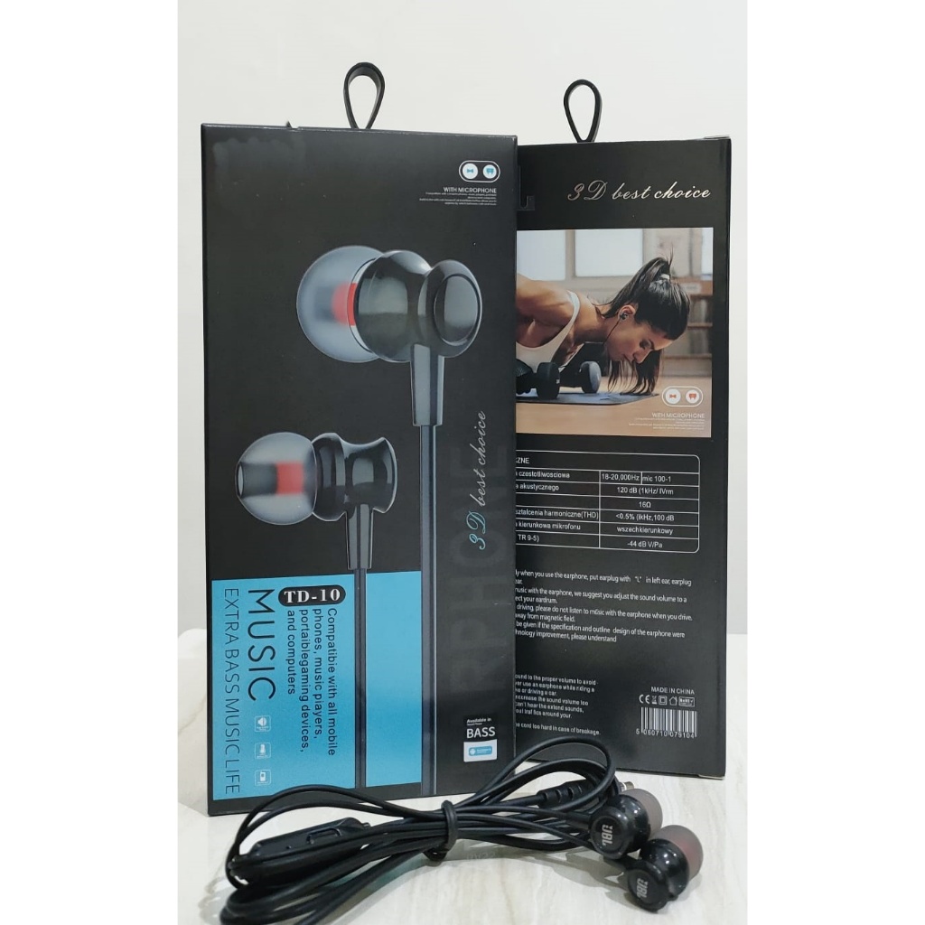 Jual HF HEADSET HANDSFRREE TD-10 SUPER BASS IMPORT | Shopee Indonesia