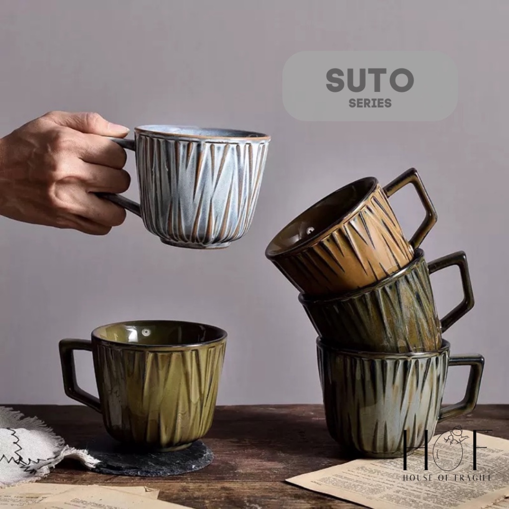 Jual [HOF] SUTO Cangkir Ocha Keramik Gagang | Gelas Mug Teh Jepang ...