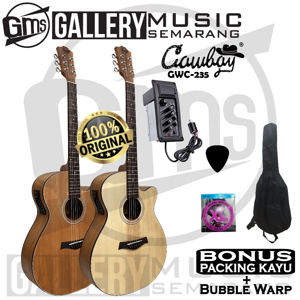 Jual ORIGINAL!!! Gitar Akustik Elektrik Import Merk Cowboy GWC-235 NA GWC 235NS GMS000629 ...