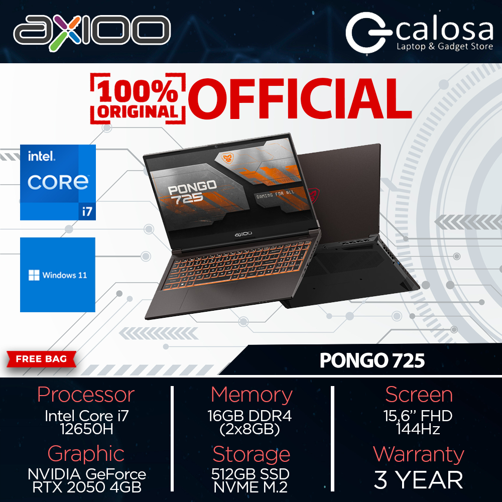 Jual LAPTOP GAMING AXIOO PONGO 725 Intel Core i7 12650H RAM 16GB SSD ...