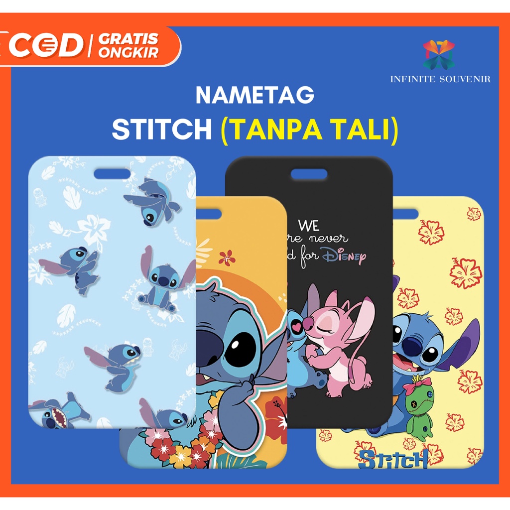Jual (N009) Nametag Stitch TANPA TALI / Card Holder Motif Stitch / ID ...