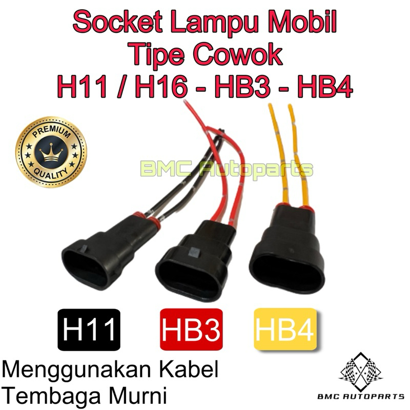 Jual Socket Bohlam H11 / H16 - HB3 - HB4 - Soket Lampu Mobil Tipe INPUT ...