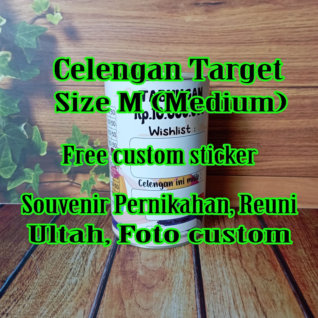 Jual Celengan Target M Medium Sedang Buka Tutup Permanen Custom Sticker ...