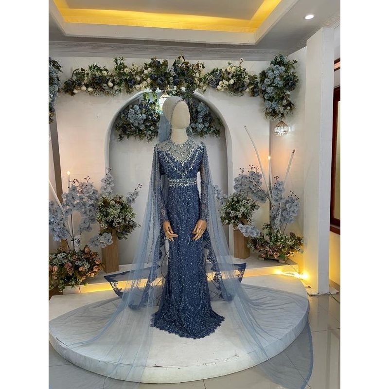 Jual GAUN WEDDING SLIM MEWAH FULL PAYET BEREKOR /GAUN MODERN//GAUN ...