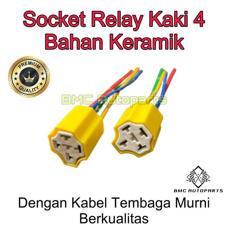 Jual Socket Relay Kaki 4 Bahan Keramik - Soket / Rumah Relai 4 Pin ...