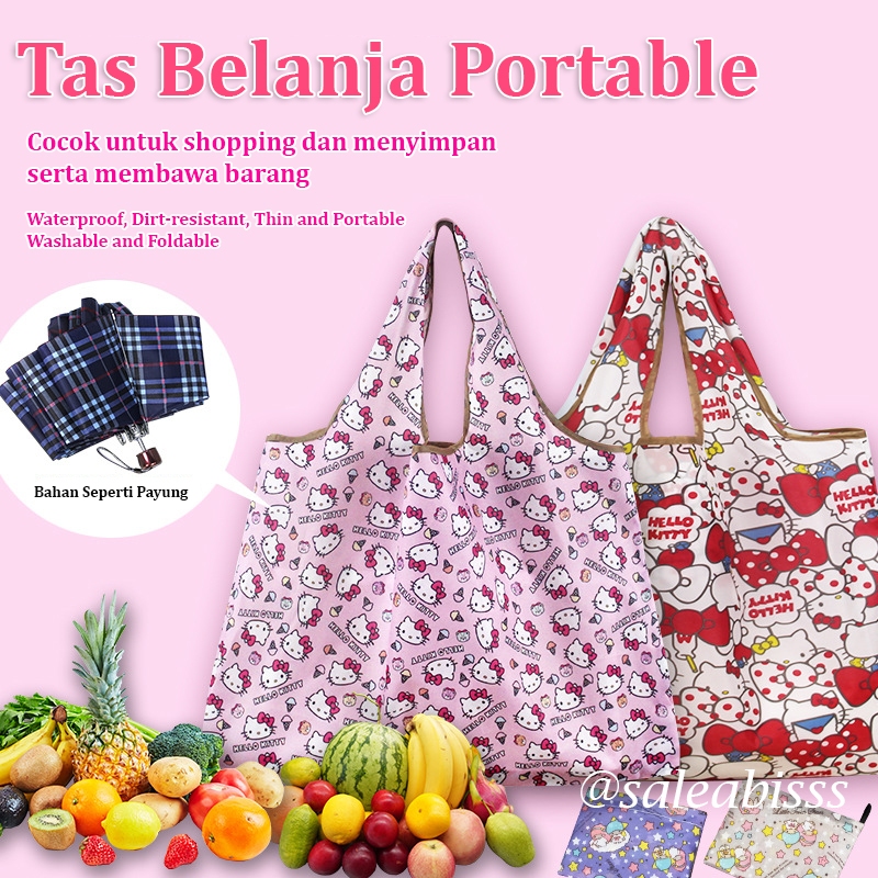 Jual (TAS09) TAS LIPAT ECO BAG DIPERTEBAL / TAS BELANJA LIPAT / SHOPPING BAG / ECO BAG MOTIF ...