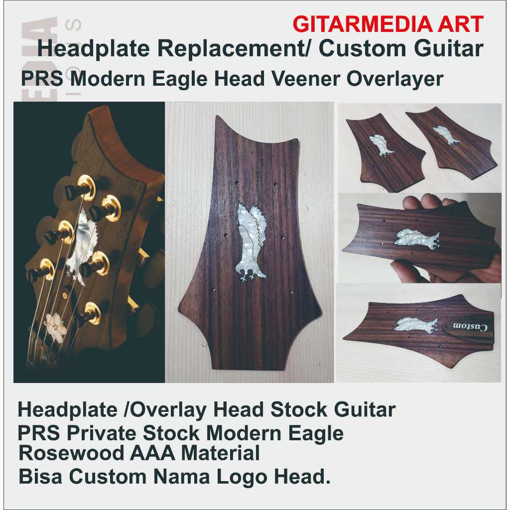 Jual Headplate head overlay veener headstock PRS Modern Eagle-Head PRS ...