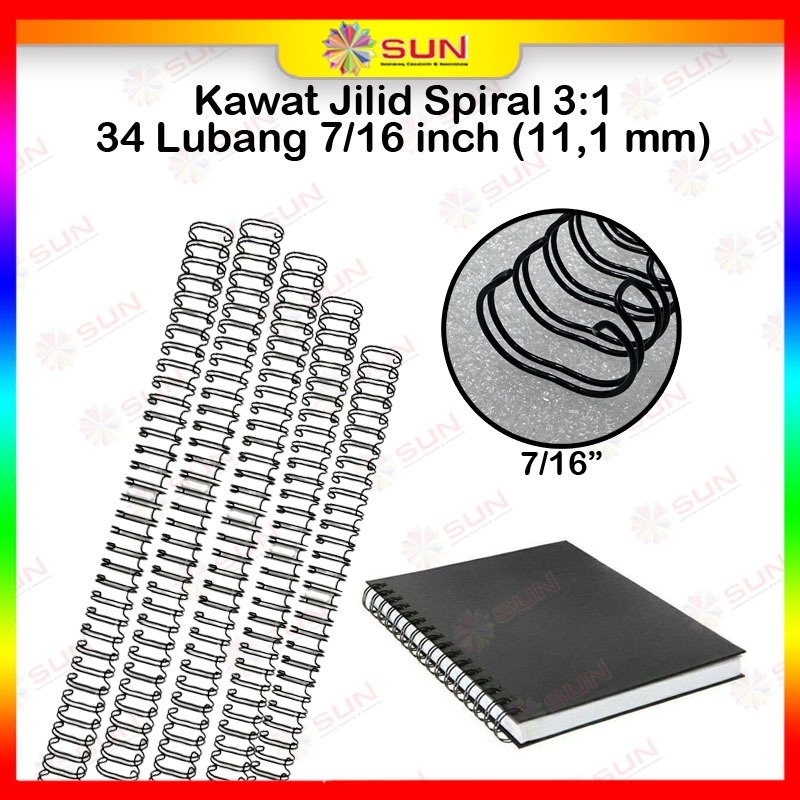 Jual Star Spiral Kawat / Ring Kawat Jilid Spiral 3:1 Ukuran A4 34 ...