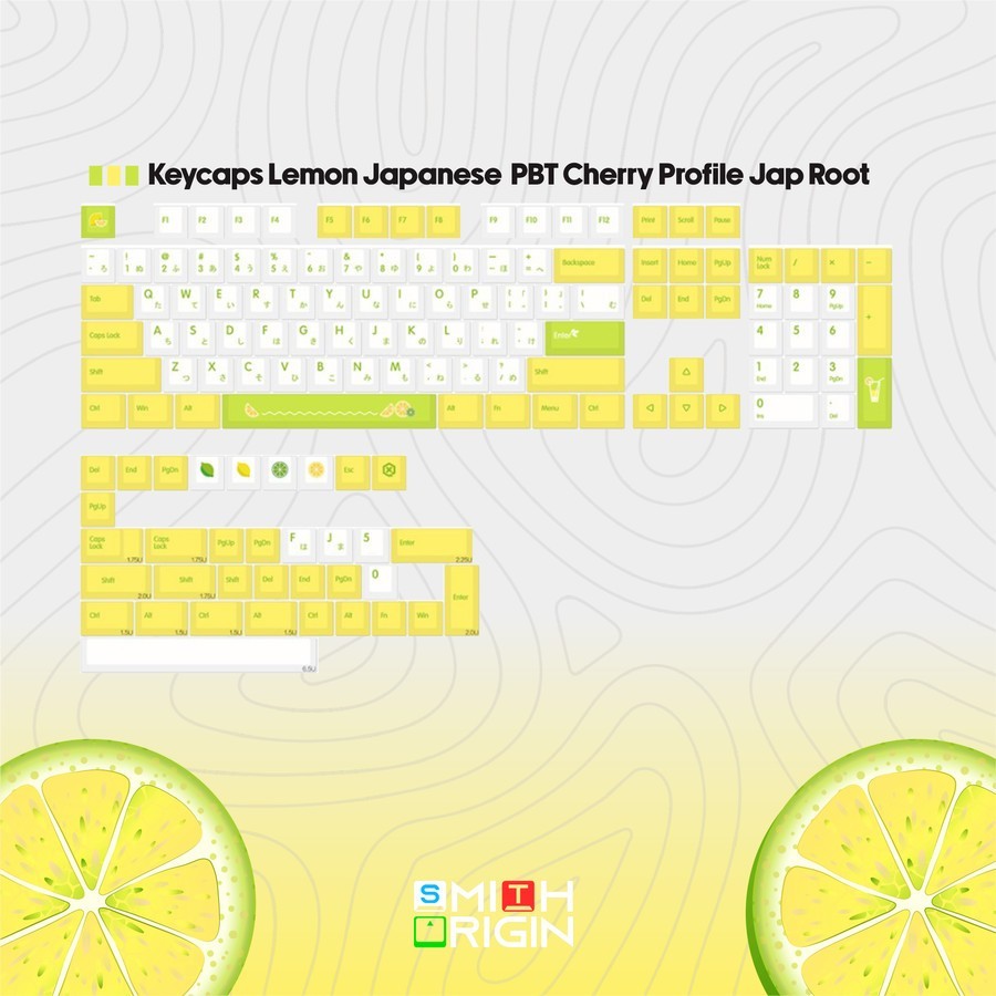 Jual PROMO AKHIR TAHUN LEMON Japanese Keycaps PBT CHERRY PROFILE ...