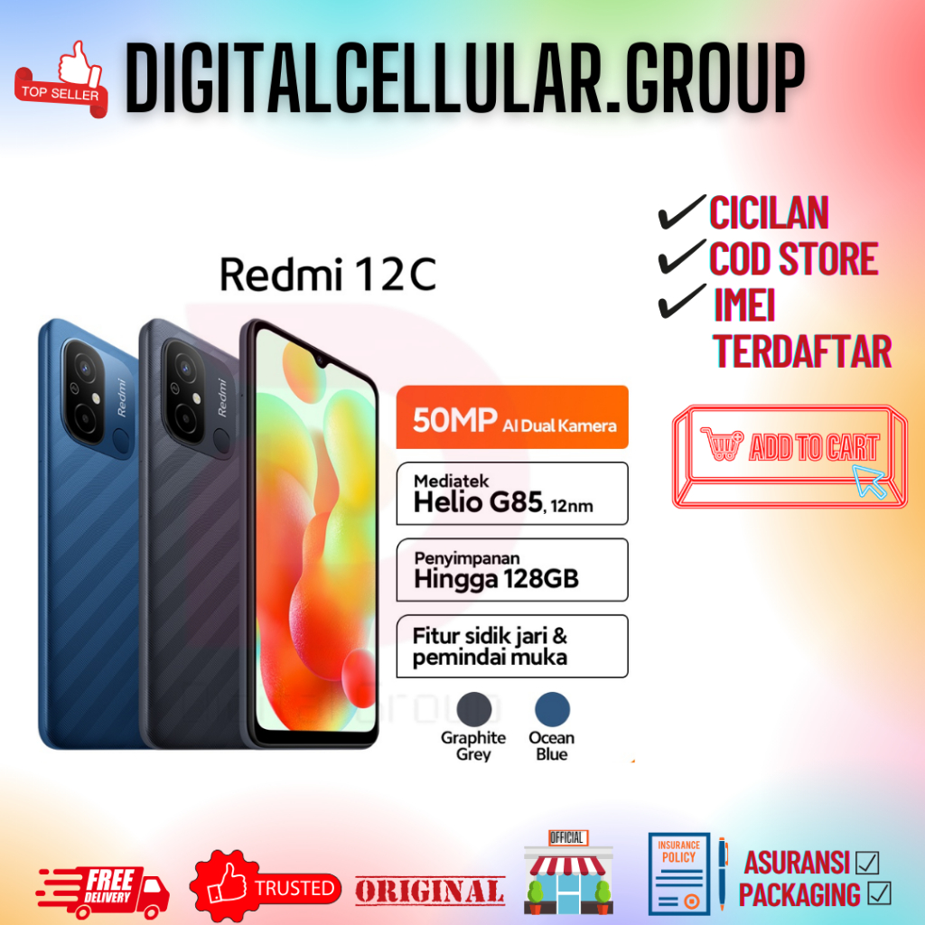 Jual XIAOMI REDMI 12C 3/32 GB 4/64 GB 4/128 GB | Shopee Indonesia
