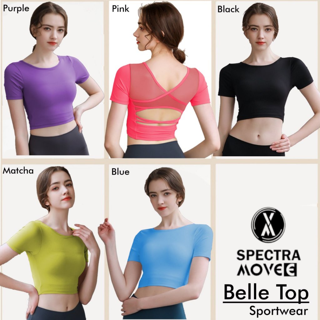 Jual Baju senam BELLE TOP baju olahraga wanita kaos sport kaos crop ...