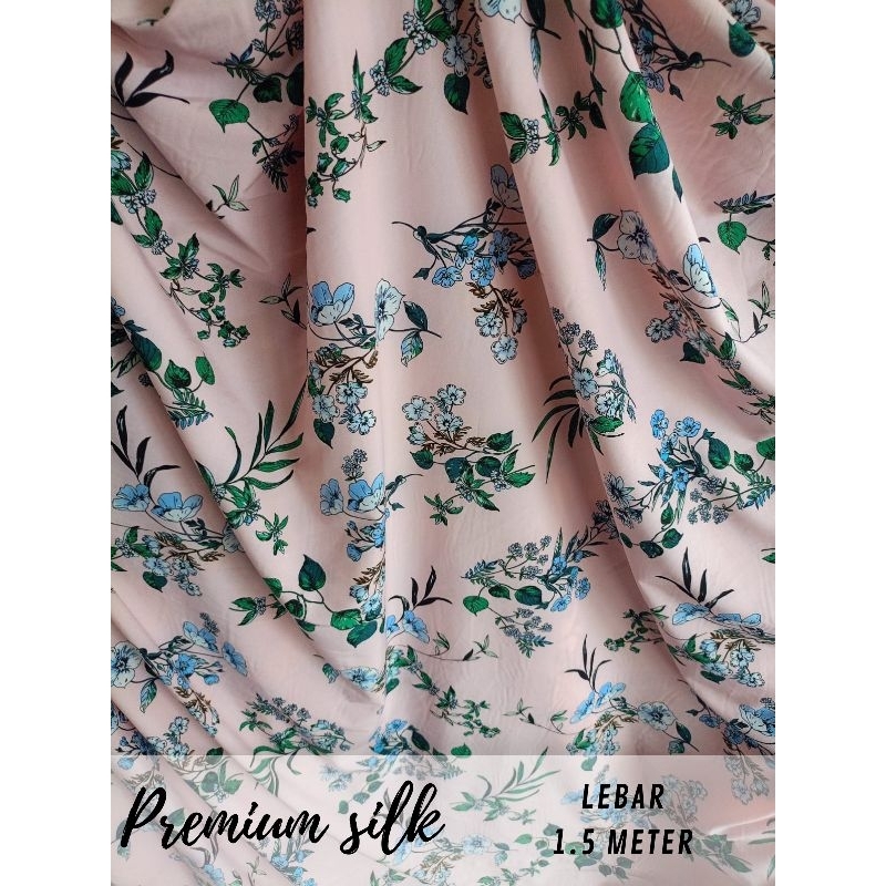 Jual kain silk premium motif bunga bahan satin silk | Shopee Indonesia