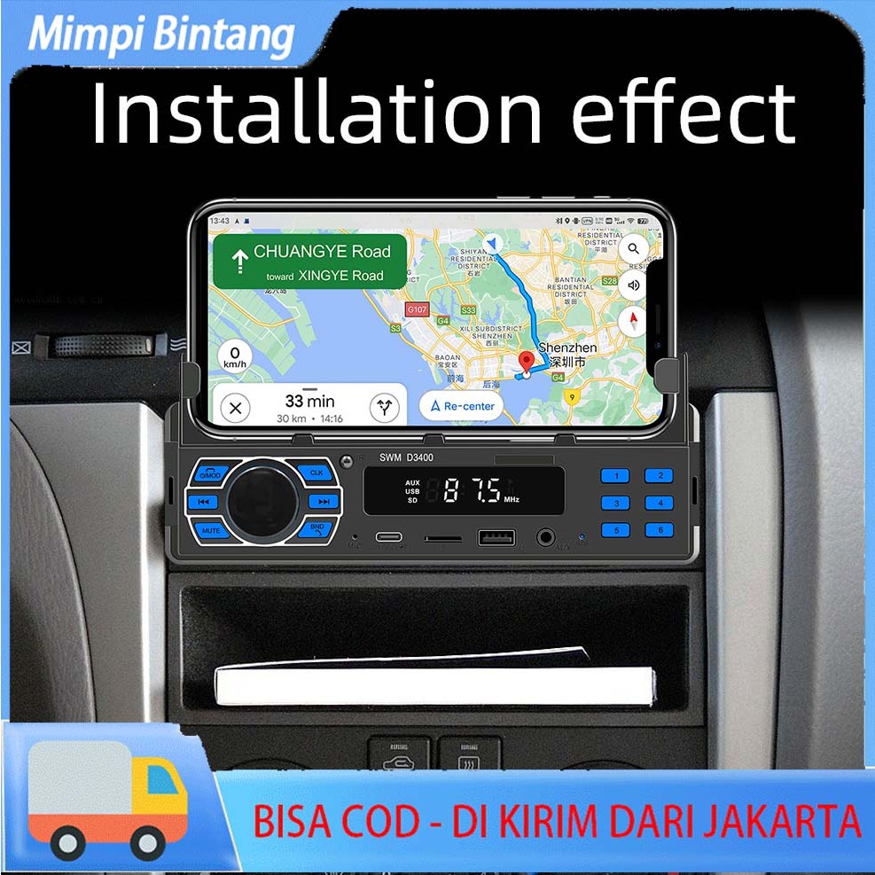 Jual Bluetooth car radio MP3 player free A2DP type C USB TF AUX ...