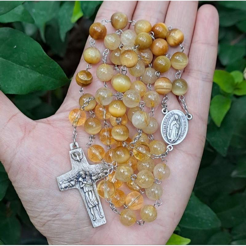 Jual ROSARIO BATU ALAM MIX GOLD RUTILATED QUARTZ CITRINE GOLD TIGER EYE ...