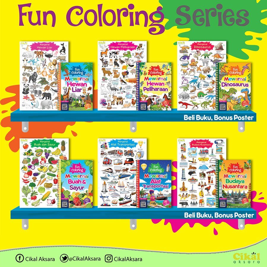 Jual Buku Anak Mewarnai - Seri Fun Coloring Penerbit Cikal Aksara ...