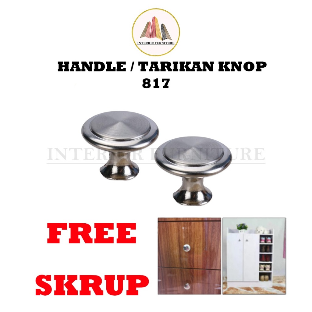 Jual Knob Knop Tarikan Laci Lemari 817 Bulat Stainless Pegangan ...