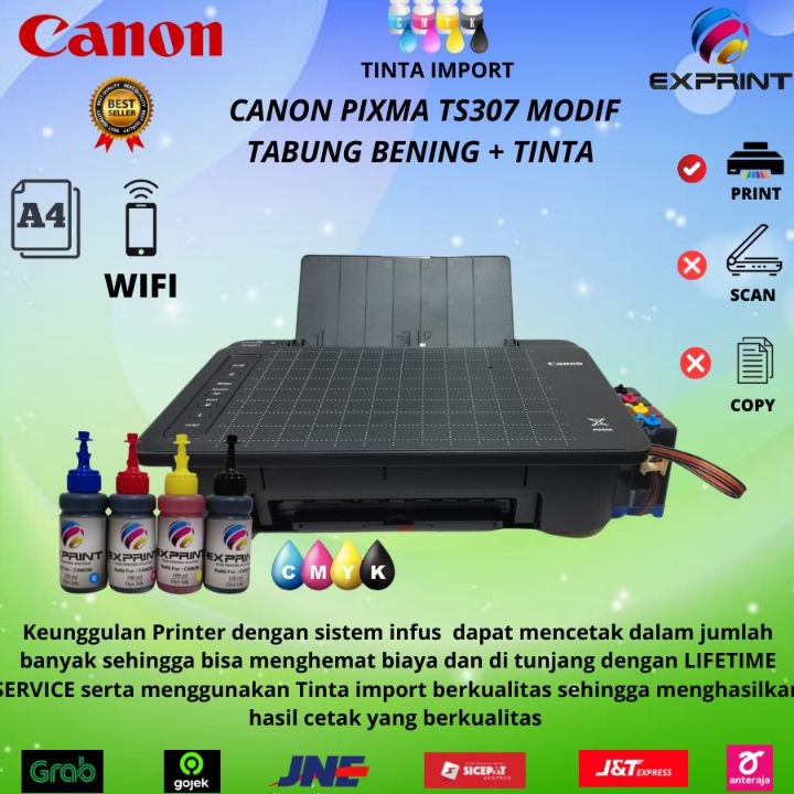 Jual Laris Printer Canon Pixma TS307 wireless +infus Terkini | Shopee ...