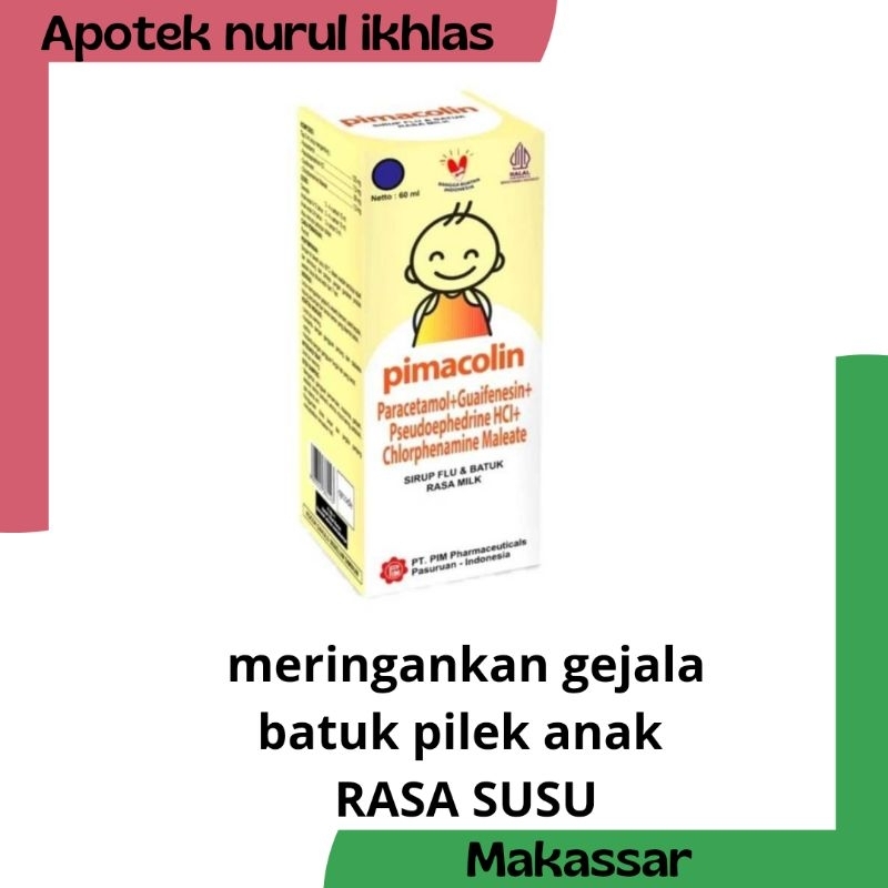 Jual Pimacolin baby obat batuk pilek rasa susu | Shopee Indonesia