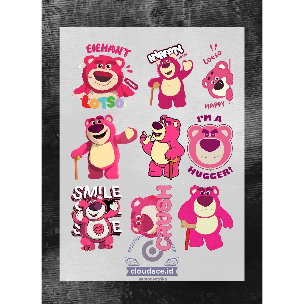 Jual SABLON STICKER DTF TEMA KARTUN LOTSO (UKURAN 14-16CM) | Shopee ...