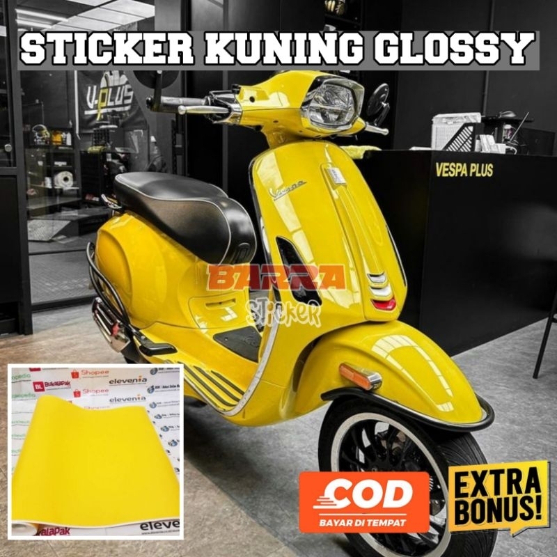 Jual STIKER SKOTLET MOTOR WARNA KUNING DOFF / GLOSSY / STIKER SKOTLET ...