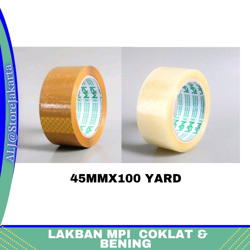 Jual Lakban Bening/Lakban Coklat MPI 100 Yard X 45M | Shopee Indonesia