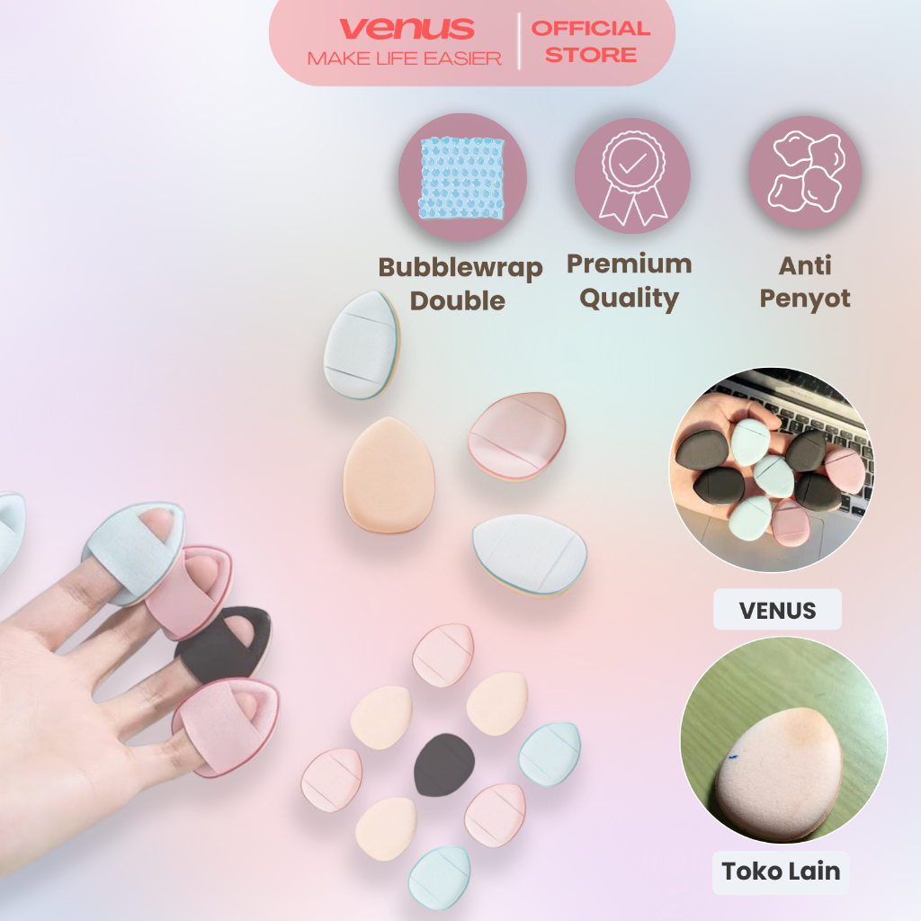 Jual VENUSJKT - FINGER SPONS Puff Air Cushion Mini Ujung Jari Fungsi ...