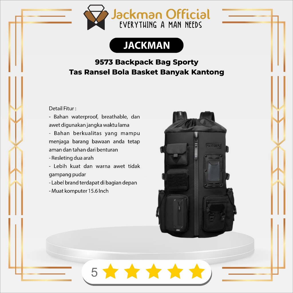 Jual JACKMAN 9573 Backpack Bag Sporty Tas Ransel Bola Basket Banyak ...